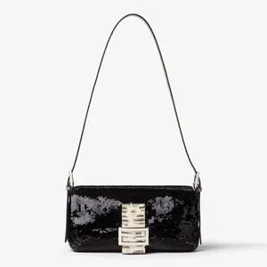 Fendi Baguette® 26424 Black Organza And Sequin Bag